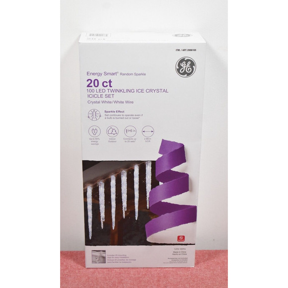 GE | Holiday | Ge Energy Smart Twinkling Ice Crystal Icicle Set Crystal ...